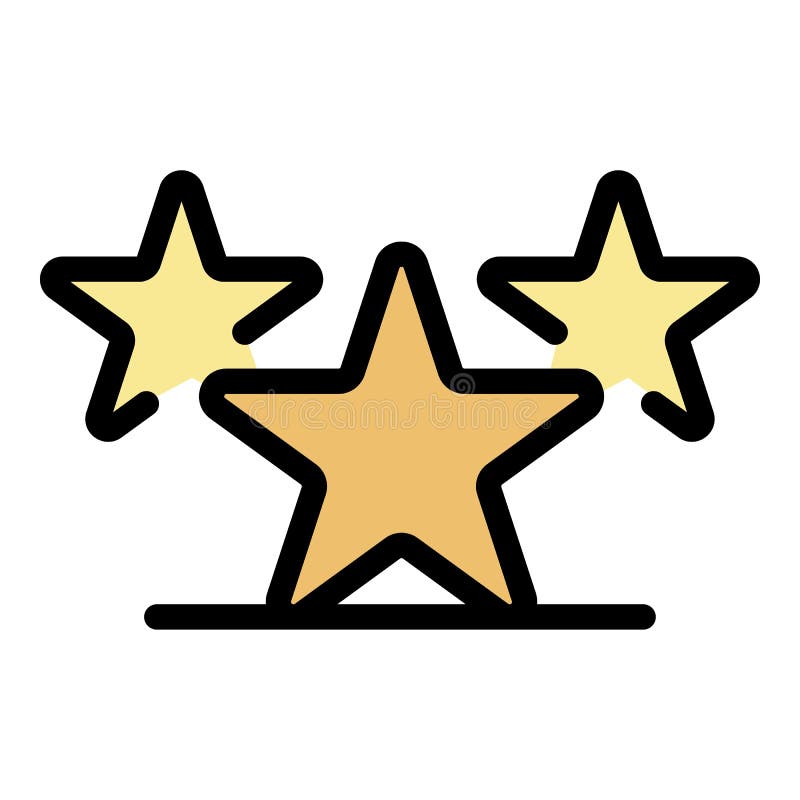 Three Stars Icon Color Outline Vector Stock Vector - Illustration of ...