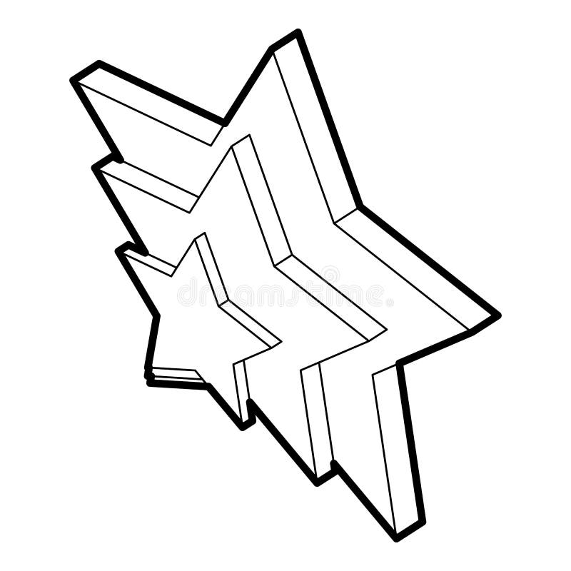Three Stars Icon, Outline Style Stock Vector - Illustration of prize ...
