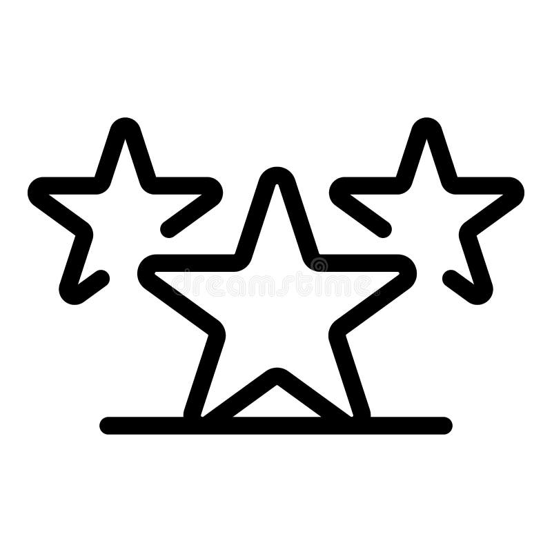 Three Stars Icon, Outline Style Stock Vector - Illustration of prize ...