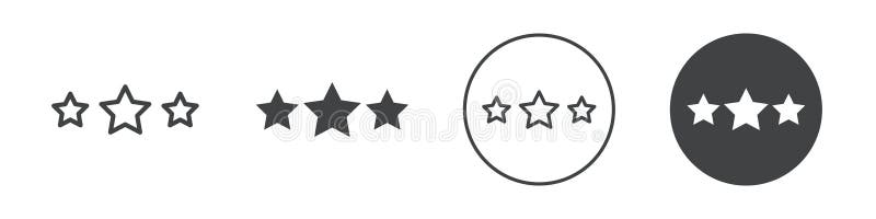 Three Stars Icon Vector Logo Outline Stock Vector - Illustration of ...