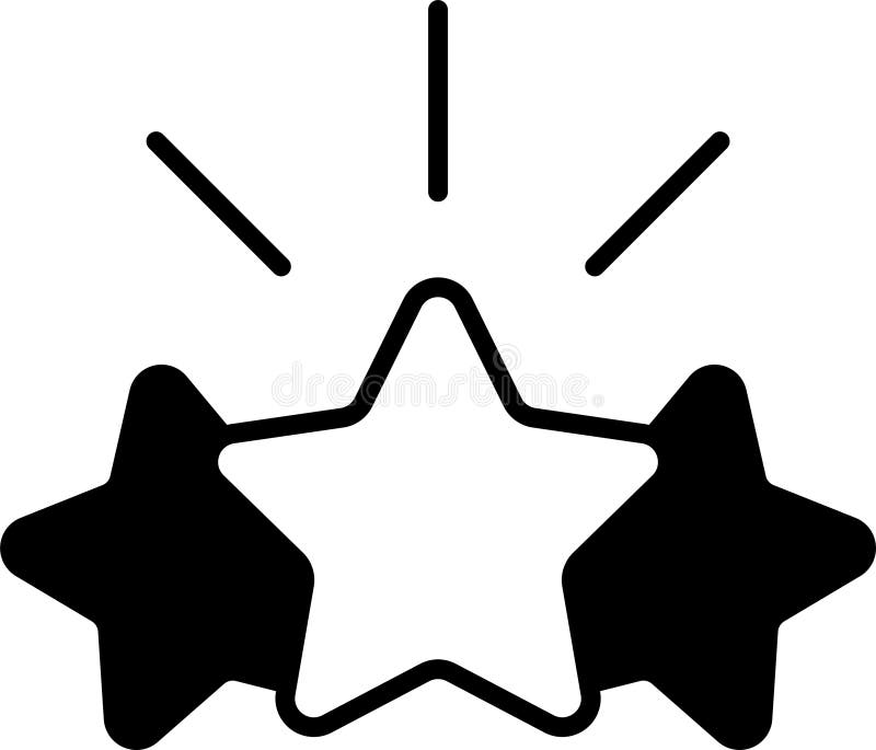 Three Stars are Lit Up in a Bright Light Stock Vector - Illustration of ...