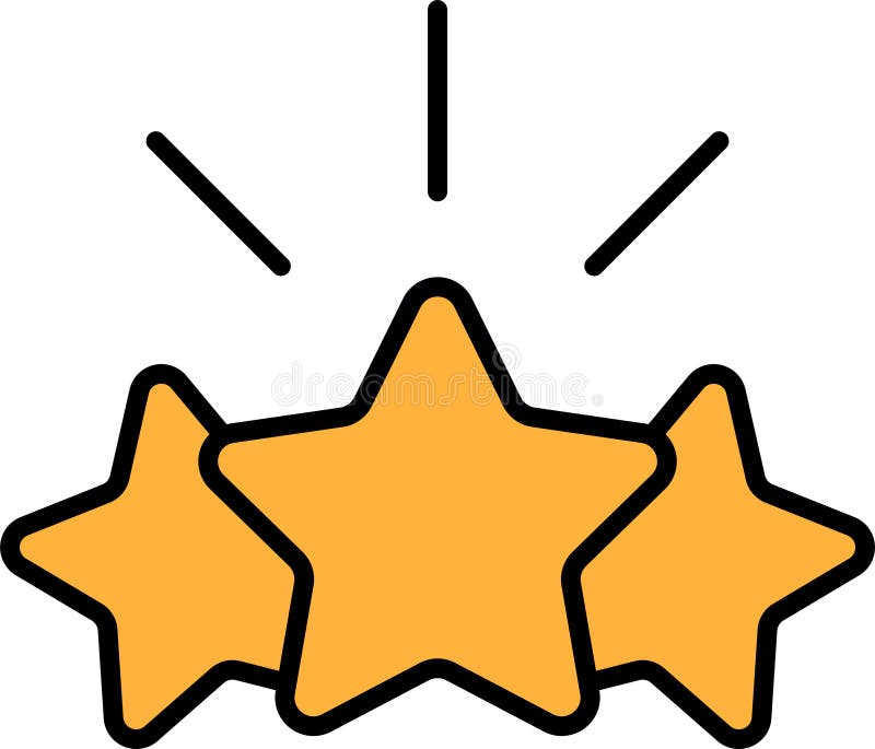 Three Stars are Lit Up in a Bright Light Stock Vector - Illustration of ...