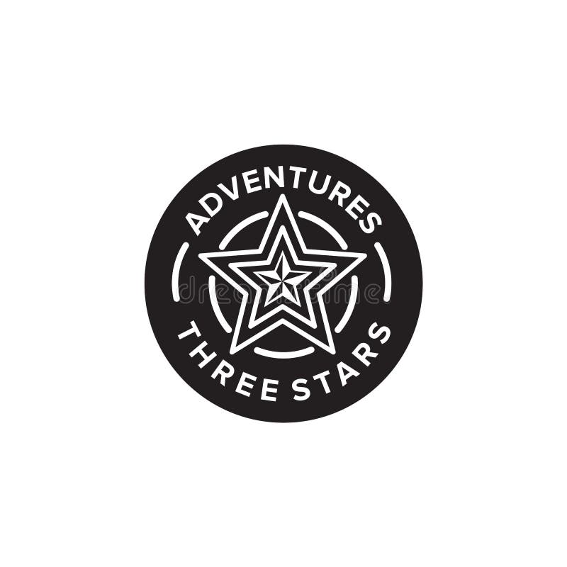 Three Stars Logo with Emblem Design Template Stock Vector ...