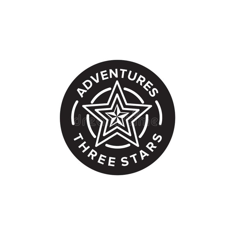 Three Stars Logo with Emblem Design Template Stock Vector ...