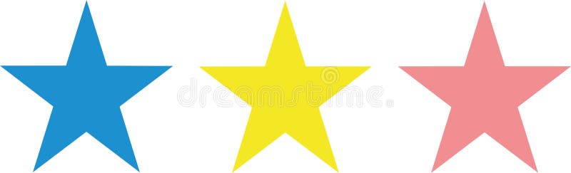Three Stars in Pastel Colors Stock Vector - Illustration of three, sign ...