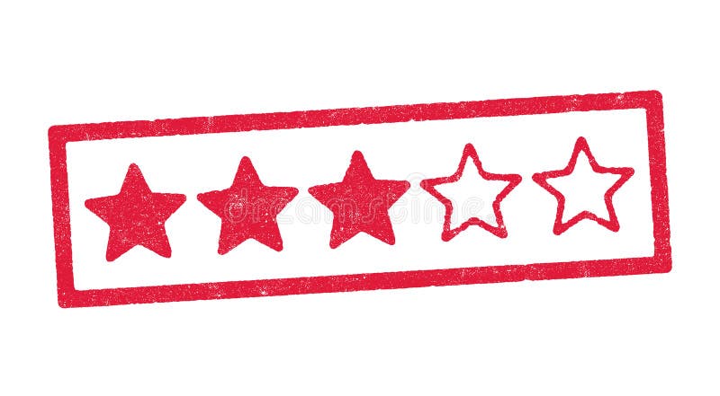 Three stars red ink stamp stock vector. Illustration of grade - 313216967