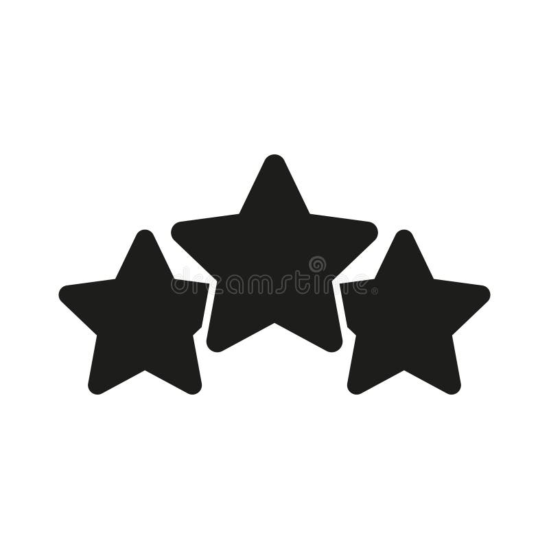 Three Stars Solid Icon. Quality Rating, Feedback Evaluation, and ...