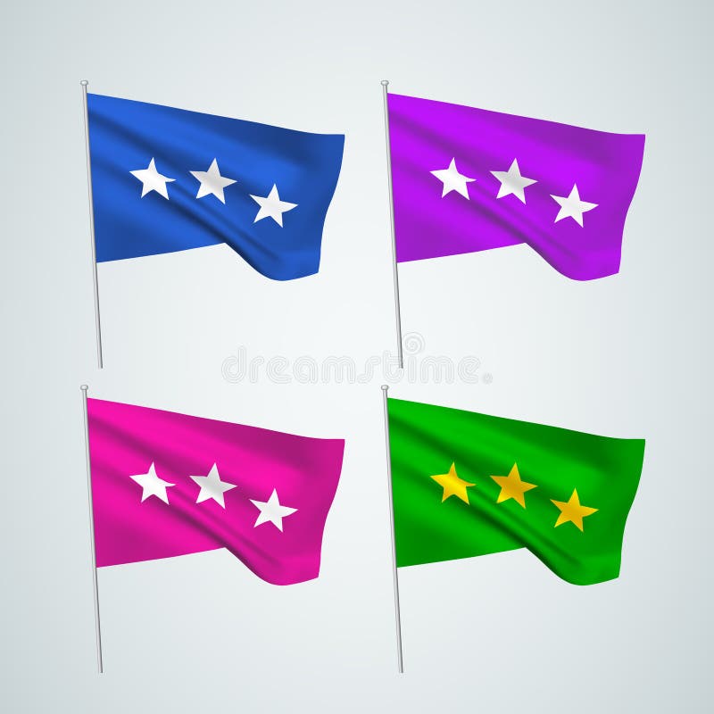 Three stars - vector flags stock vector. Illustration of banner - 81541446