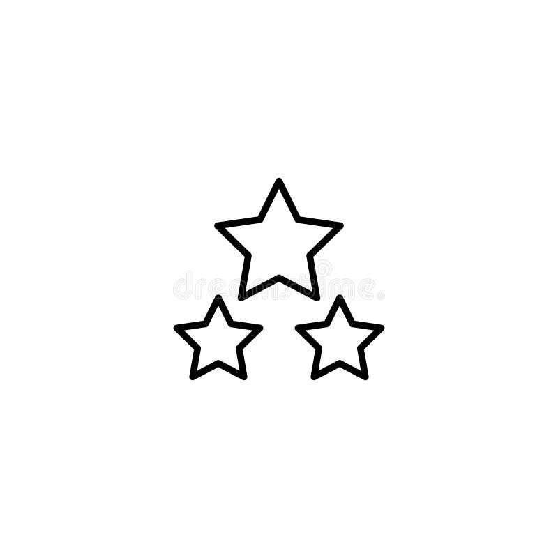 Three Stars Vector Icon. Three Stars Sign on White Background. Three ...
