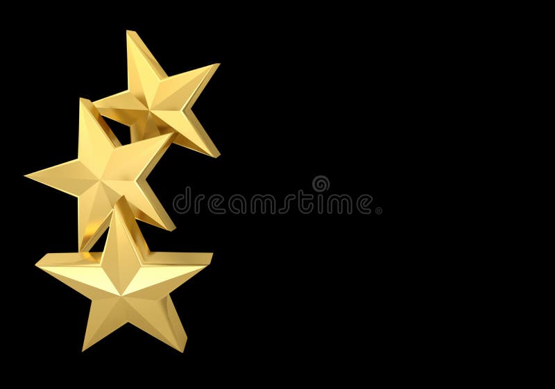 3 three stars golden gold stock illustration. Illustration of great ...
