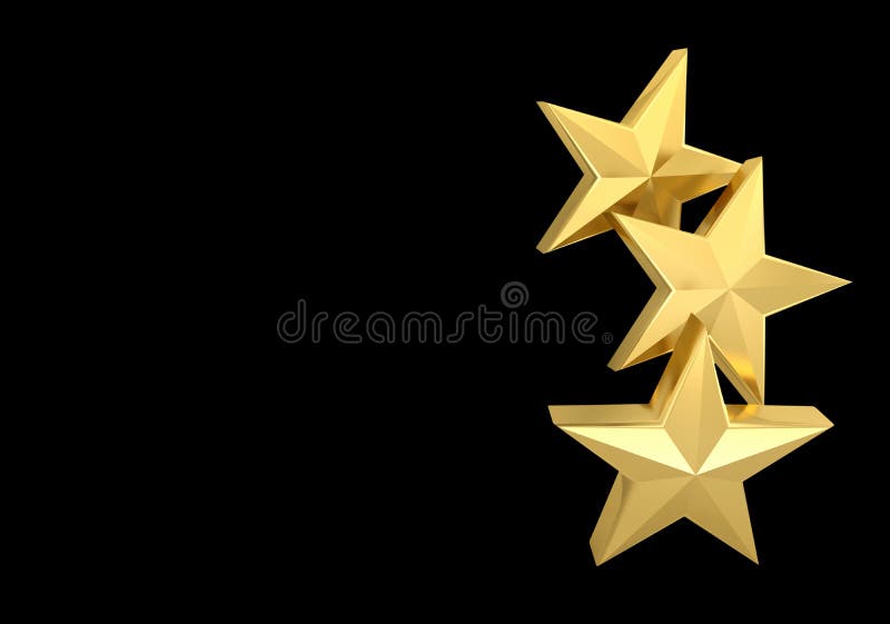 3 three stars golden gold stock illustration. Illustration of stars ...