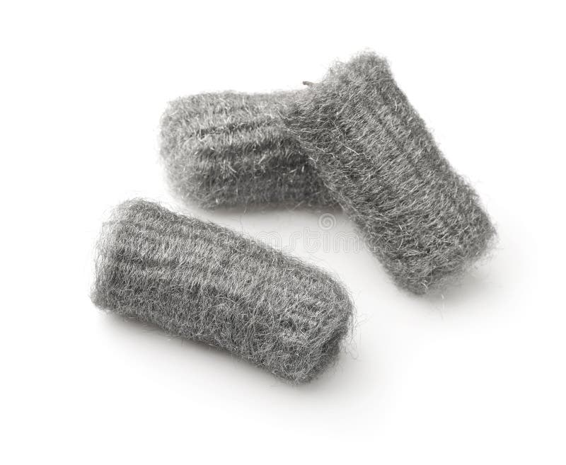 Three steel wool pads stock image. Image of scrub, background - 286134421