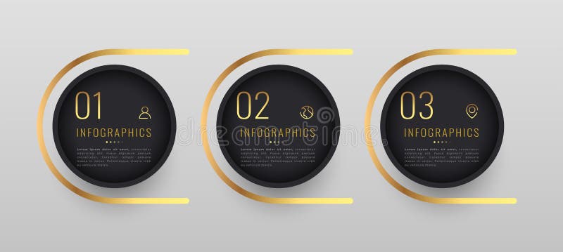 Three Step Business Process Infographic Banner for Marketing Plan Stock ...