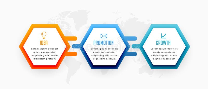 Three Step Corporate Infographic Element Chart Template Design Stock ...