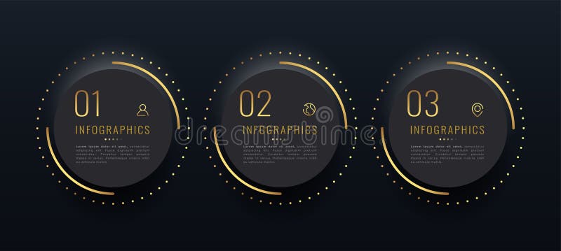 Three Step Infographic Chart Template Visualize Business Processes Stock Illustration ...