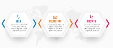 Three Step Infographic Timeline Flowchart Template for Business Success ...