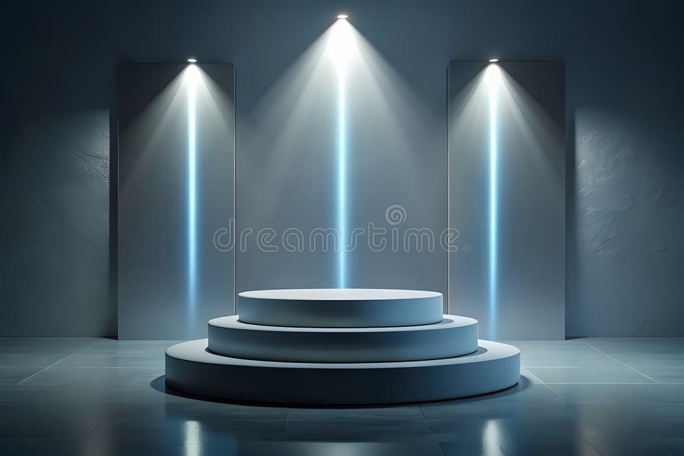 Three-step Podium with a Modern Scene, Generative Ai Stock Photo ...