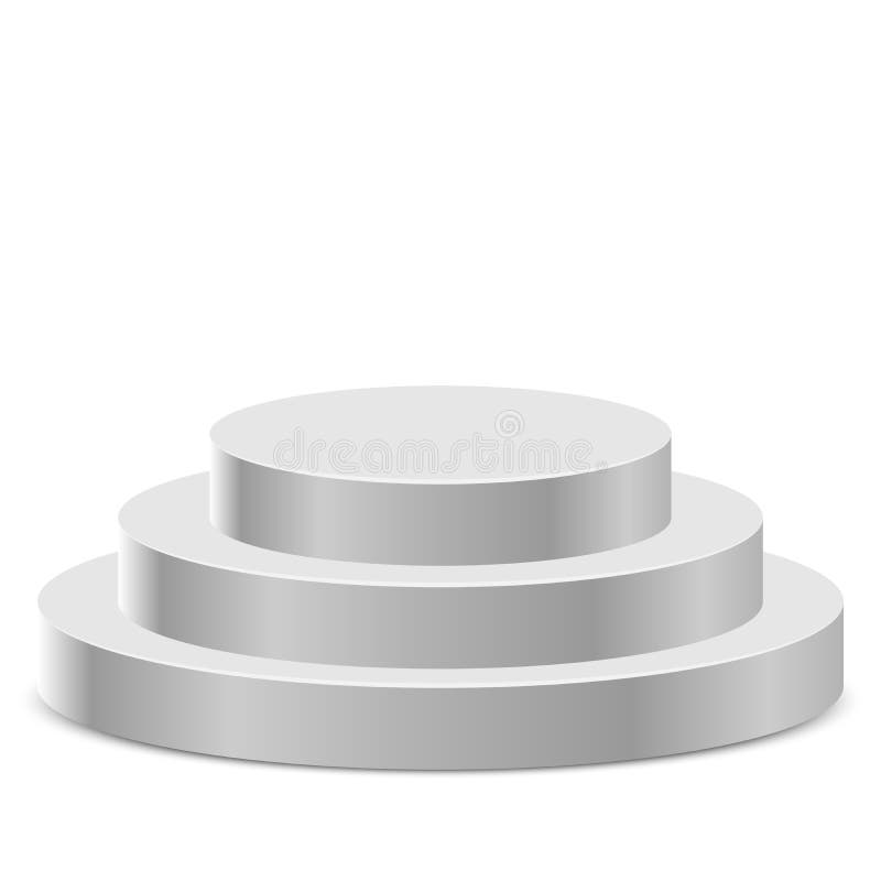 Three Step Round Podium Stock Vector - Image: 58398590