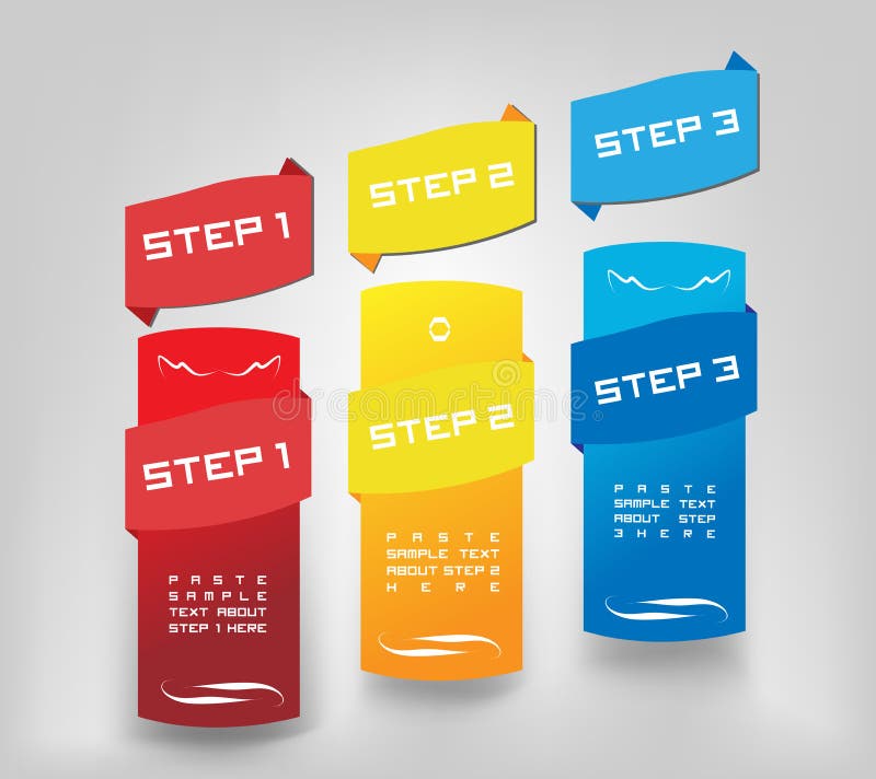 Three Steps stock vector. Illustration of number, page - 27000422