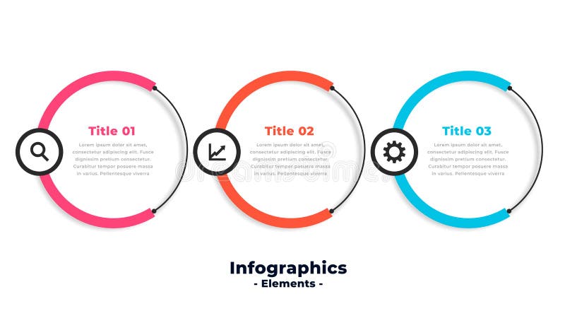 Three Steps Circular Modern Infographic Template Design Stock Vector ...