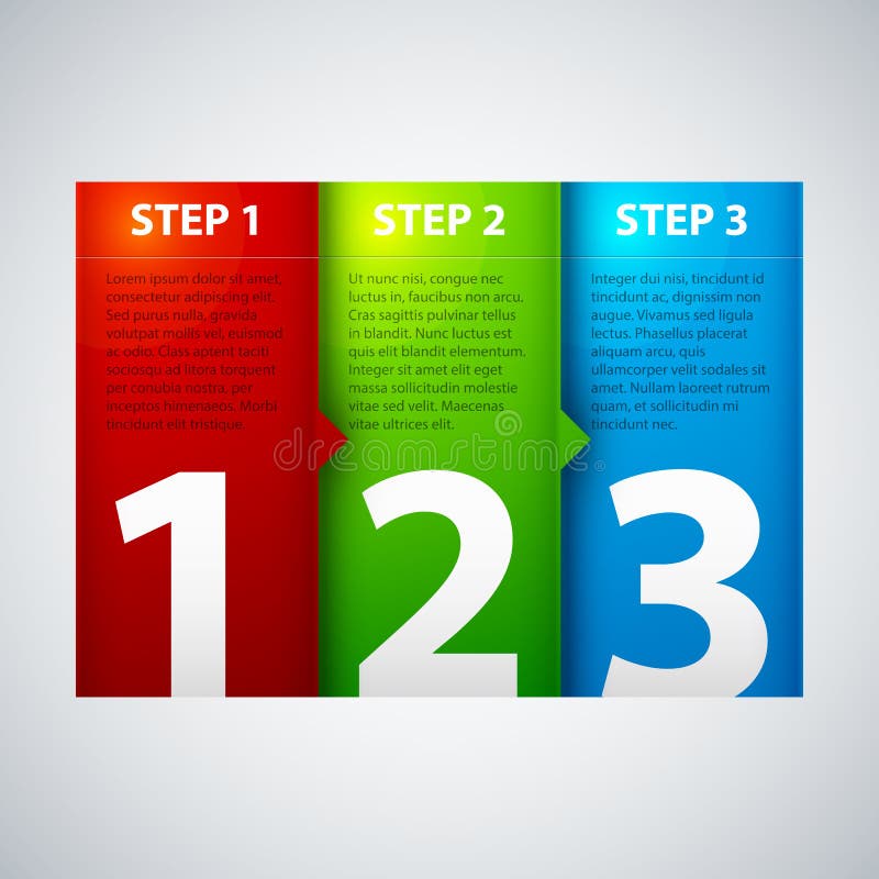 Three steps stock vector. Illustration of corporate, isolated - 87719887