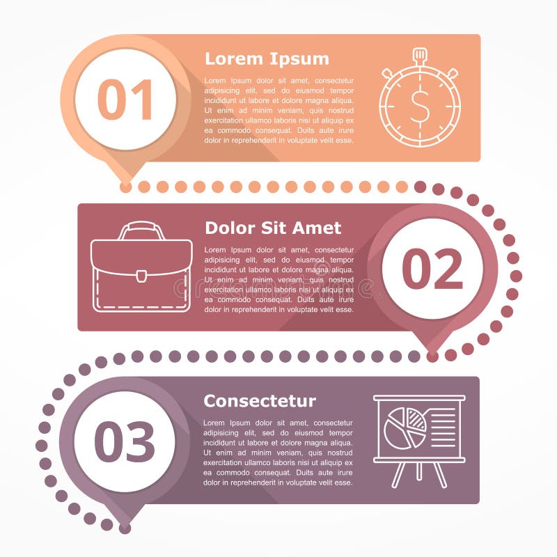 Three Steps Diagram Template Stock Vector - Illustration of symbol ...