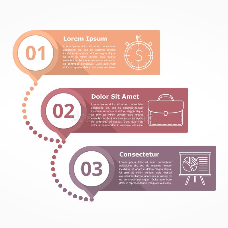 Three Steps Diagram Template Stock Vector - Illustration of symbol ...