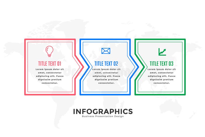 Three Steps Infographic Design Template in Line Style Stock Vector ...