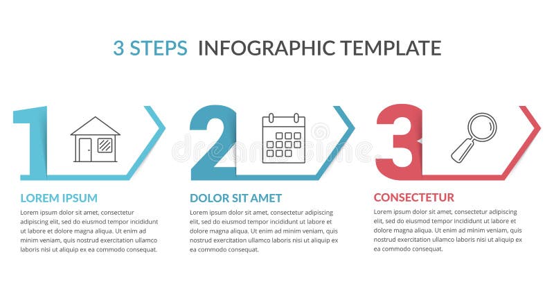 Three Steps Infographic Template Stock Vector - Illustration of design ...
