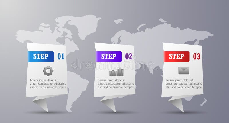 Three steps infographic stock vector. Illustration of computer - 83543708