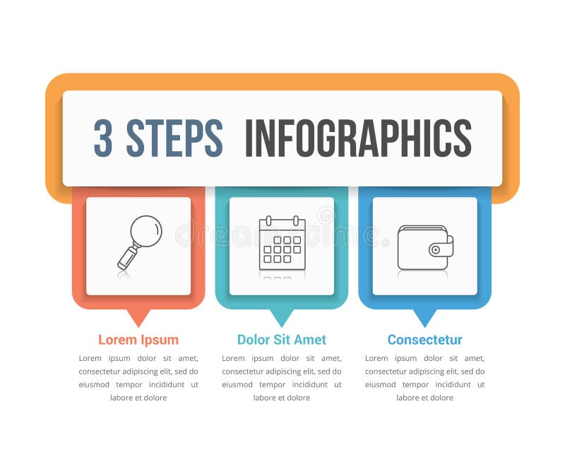 Three Steps Infographic Template Stock Vector - Illustration of ...