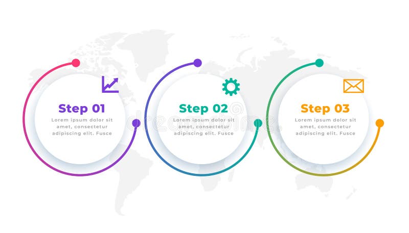 Three Steps Modern Circular Infographic Template Design Stock Vector ...