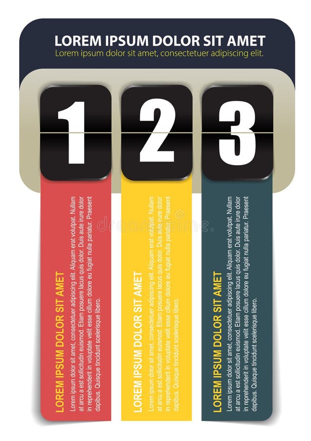 Three Steps with Number and with Colored Tapes for Text Stock Vector ...