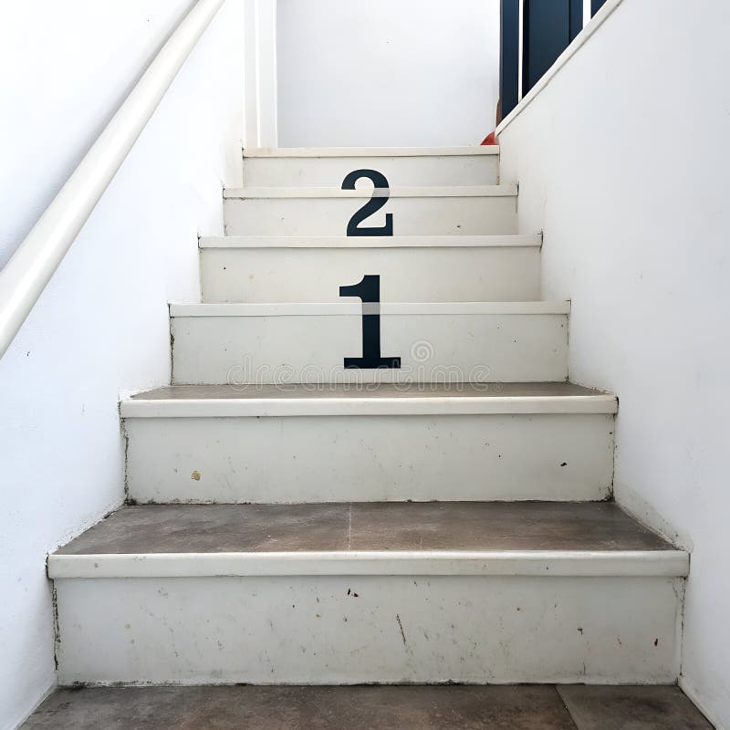 Three Steps with Number 1 on Them Isolated on White Background Stock ...