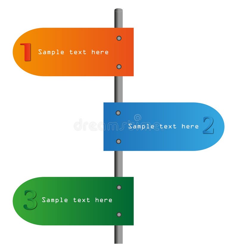 Three Steps Numbered in Different Colors Stock Vector - Illustration of ...