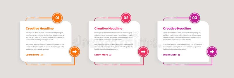 Three Steps Simple Modern Professional Business Process Infographic ...