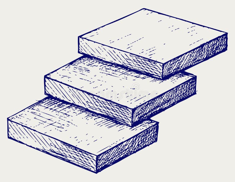 Three steps stair stock illustration. Illustration of high - 50738059