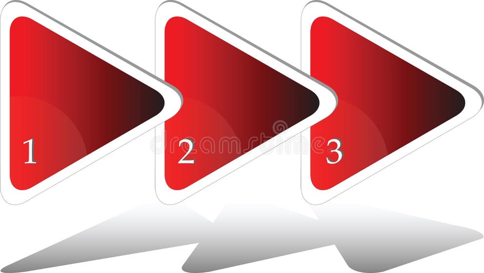Three Steps Triangle Diagram Stock Vector - Illustration of product ...