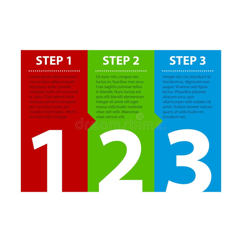 Three Steps. Useful for Tutorials or Instructions Stock Vector ...