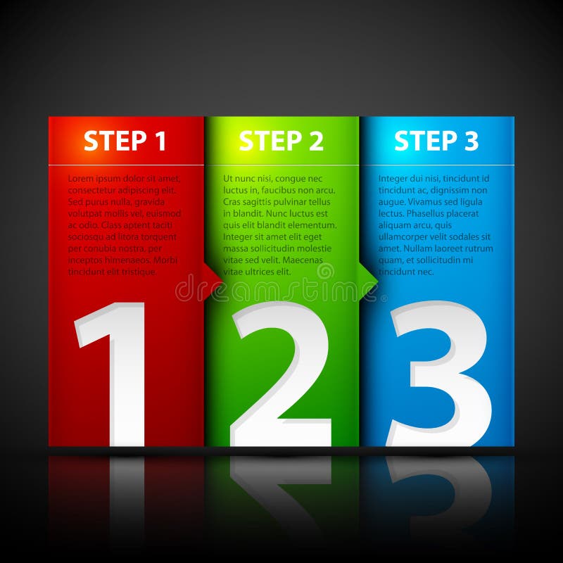 Three Steps. Useful for Tutorials or Instructions Stock Vector ...