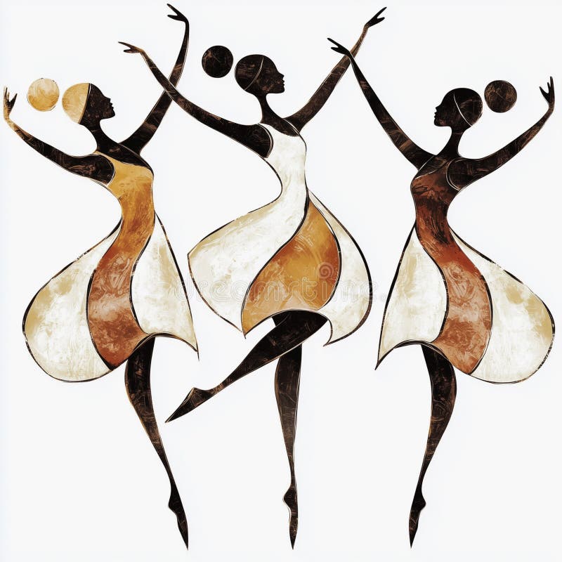 AI Generated. the Beauty of Dance. Abstract Stick Figure Ballerinas in ...
