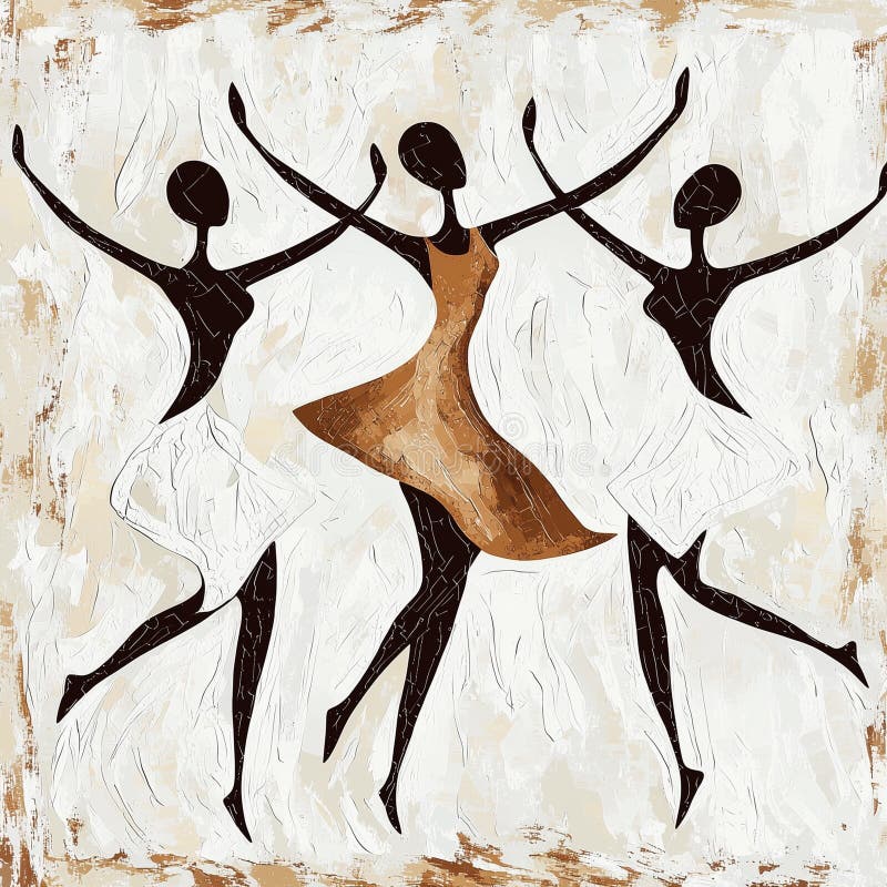 AI Generated. the Beauty of Dance. Abstract Stick Figures Dancing ...