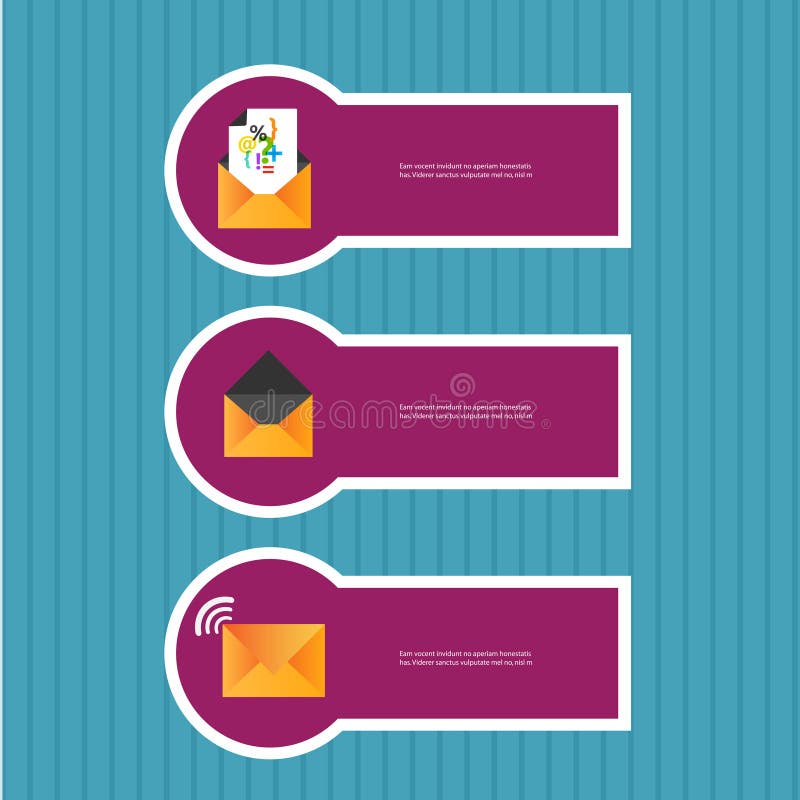 Three Stickers with Letters, Eps Stock Vector - Illustration of ...