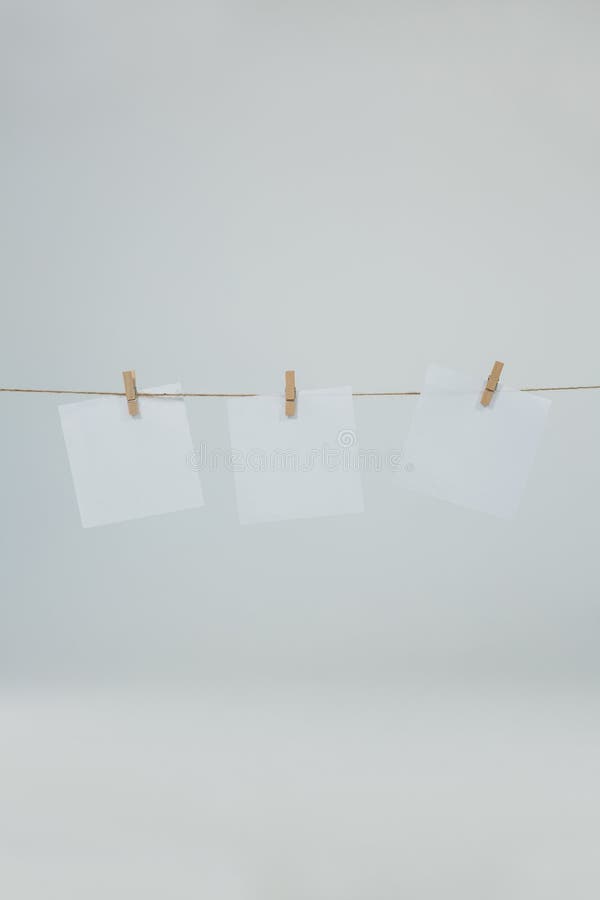 Three Sticky Notes Hanging on Clothes Line Stock Image - Image of ideas ...