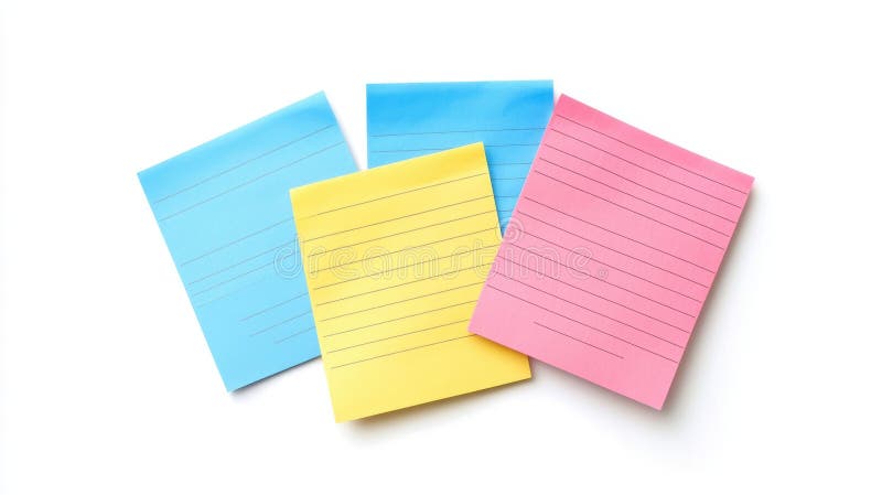 Three Sticky Notes are Lined Up on a White Surface Stock Illustration ...