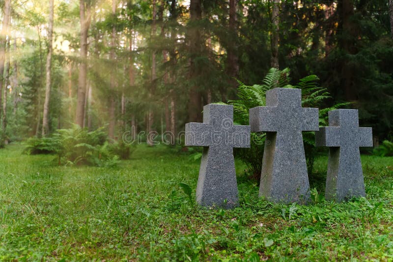 Three stone crosses stock image. Image of burial, funeral - 225008603