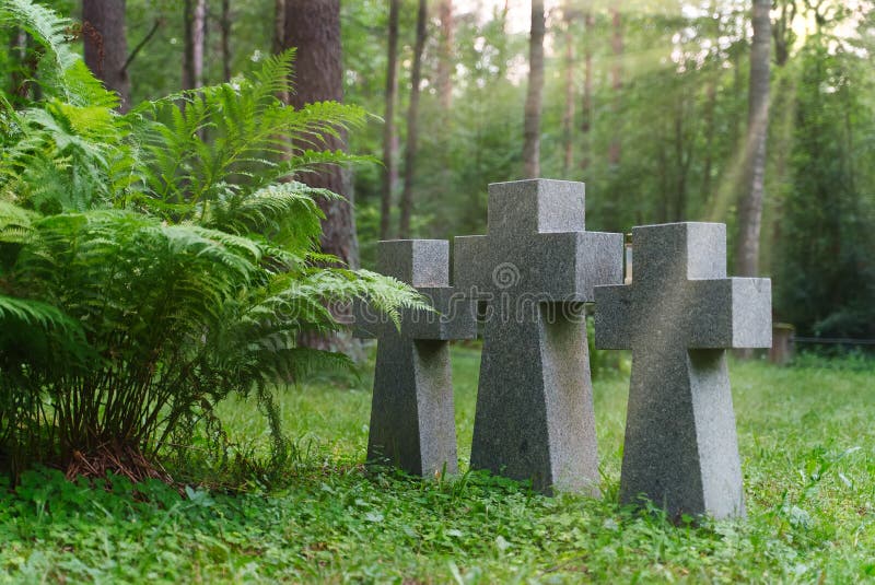 Three stone crosses stock photo. Image of memorial, coronavirus - 225008676