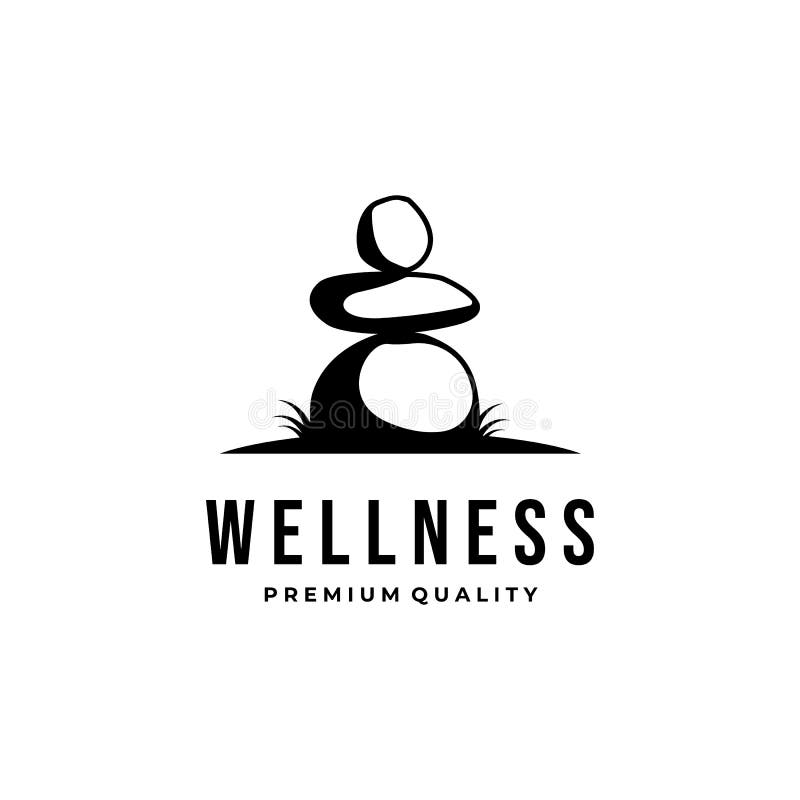 Three Stone Logo Wellness Vintage Minimalist Vector Design Stock Vector ...