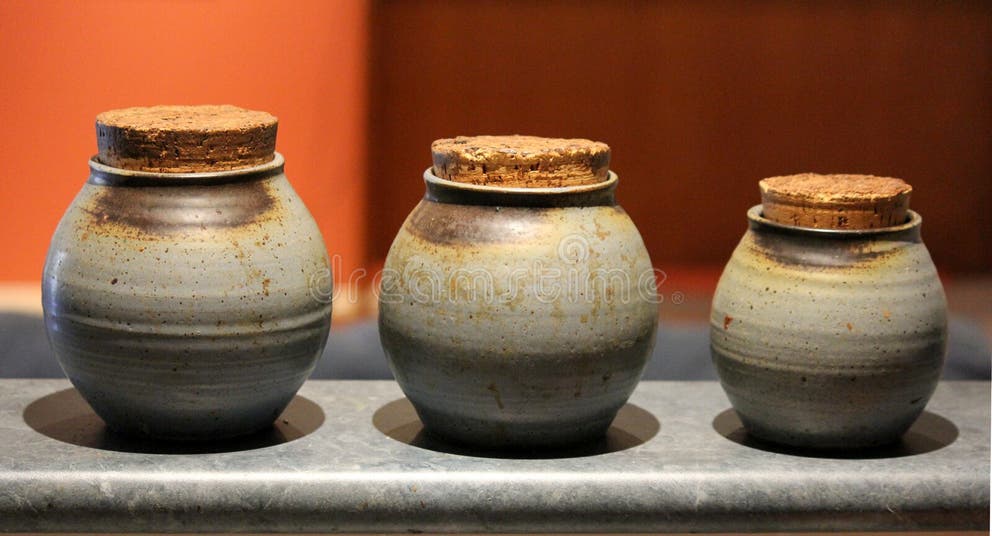 Three stone pots stock photo. Image of container, brown - 41702658