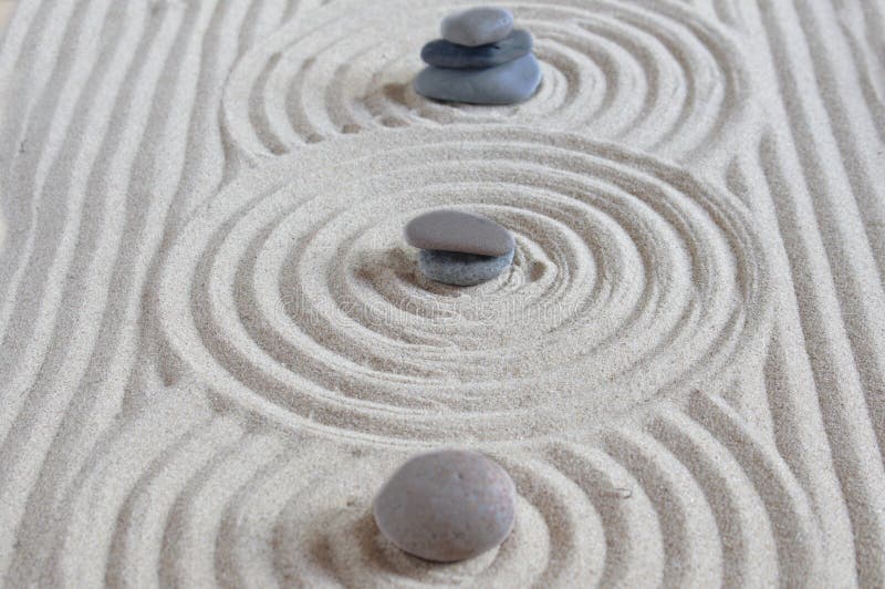 Japanese Zen Garden Sand and Stones Stock Photo - Image of buddhism ...